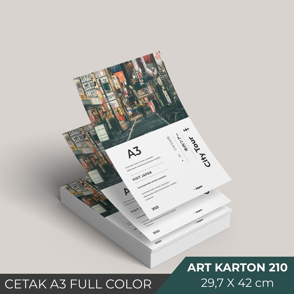 Cetak A3 (29,7×42 cm) #Art Carton 210 gsm – Custoom.in